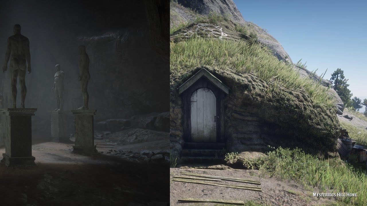 Hill house and statue puzzle RDR2 - YouTube