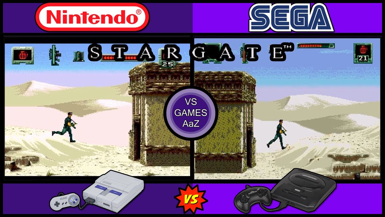 Stargate (Mega drive vs Super Nintendo)side by side comparison - YouTube