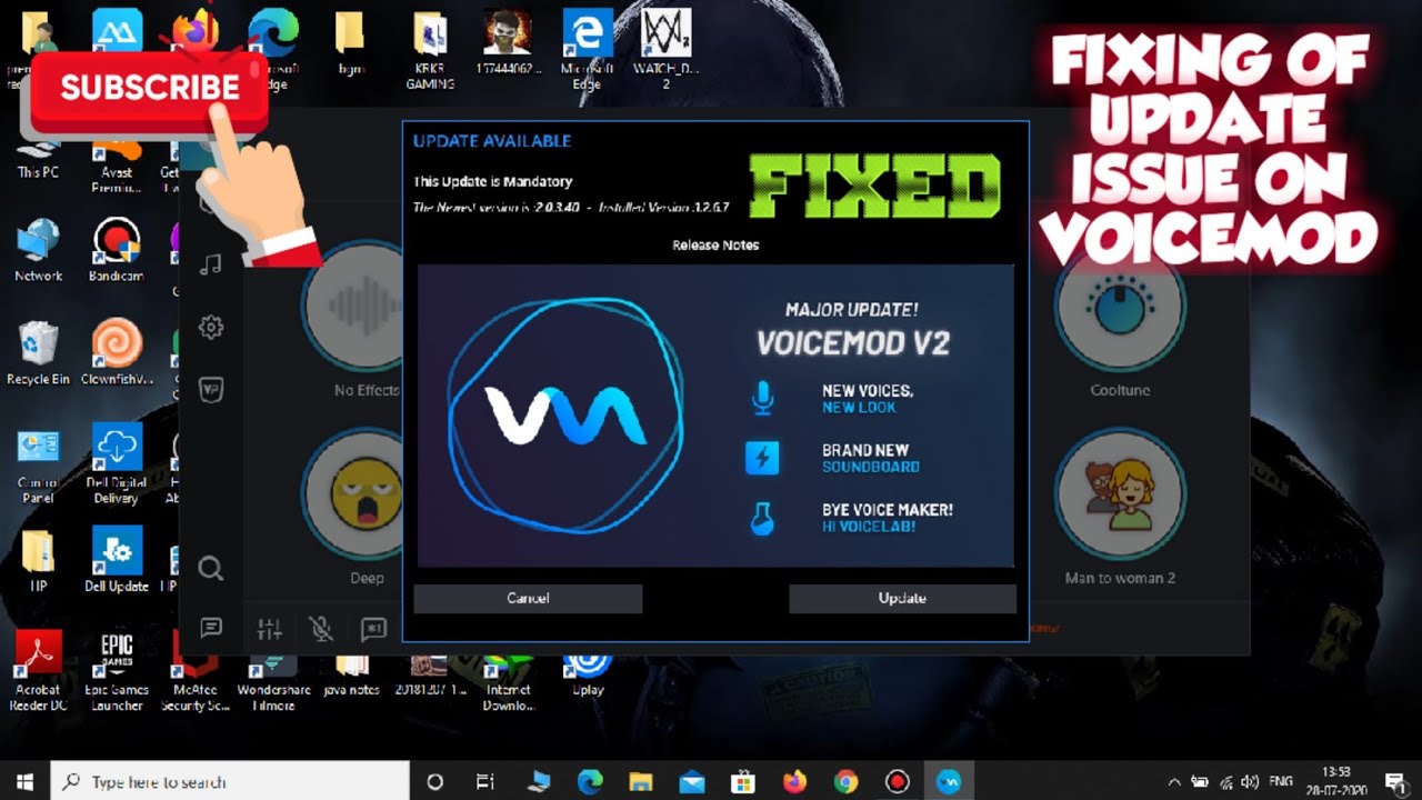 Fixing of update issue on Voice Mod #2 - YouTube