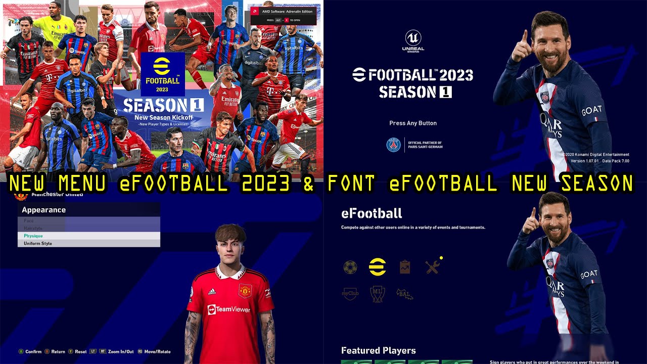 NEW MENU eFOOTBALL 2023 & FONT eFOOTBALL NEW SEASON || ALL PATCH ...