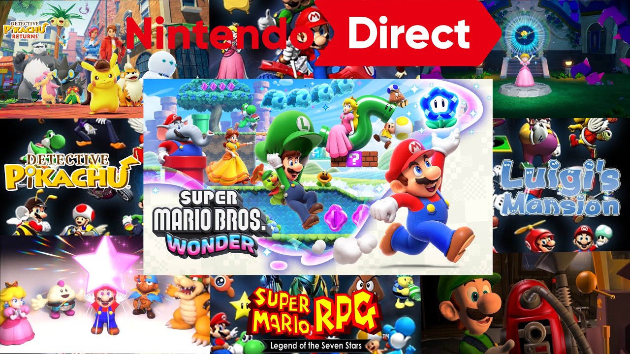 NINTENDO DIRECT (SUPER MARIO WONDER, DETECTIVE PIKACHU RETURNS, LUIGIS ...