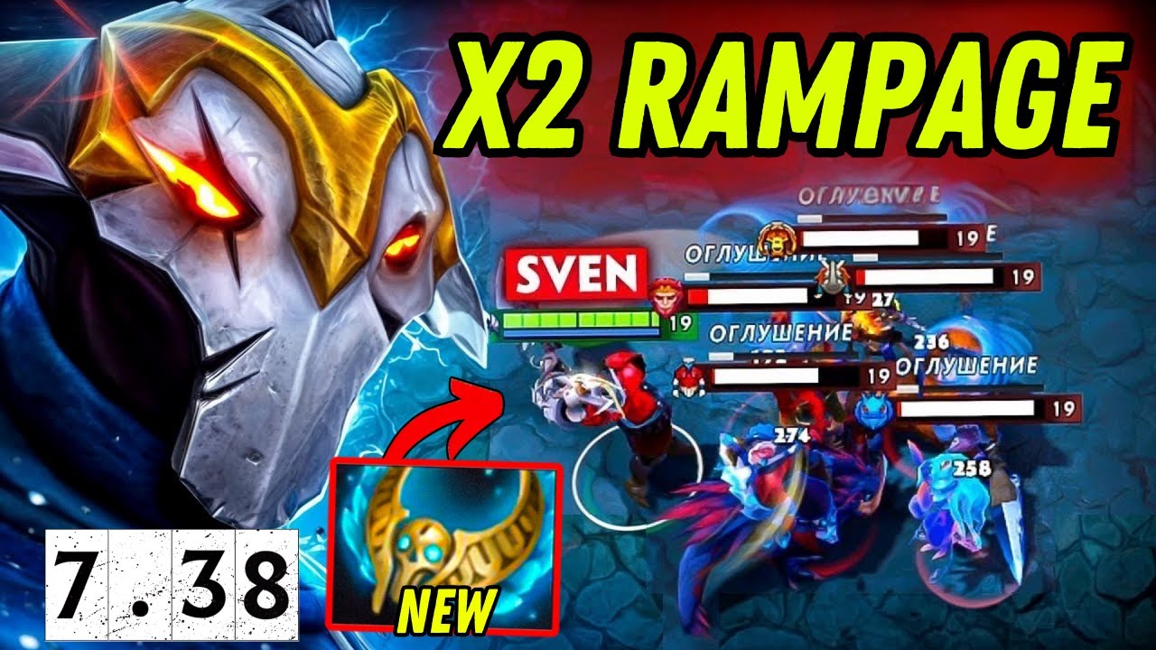 Sven with New Revenant is OP🔥🔥x2 Rampage Immortal Patch 7.38 - YouTube