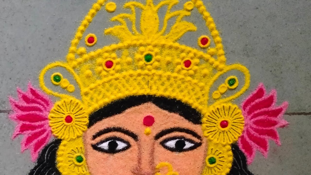 Lakshmi Mata rangoli 🙏|navratri rangoli designs|dashehra rangoli ...
