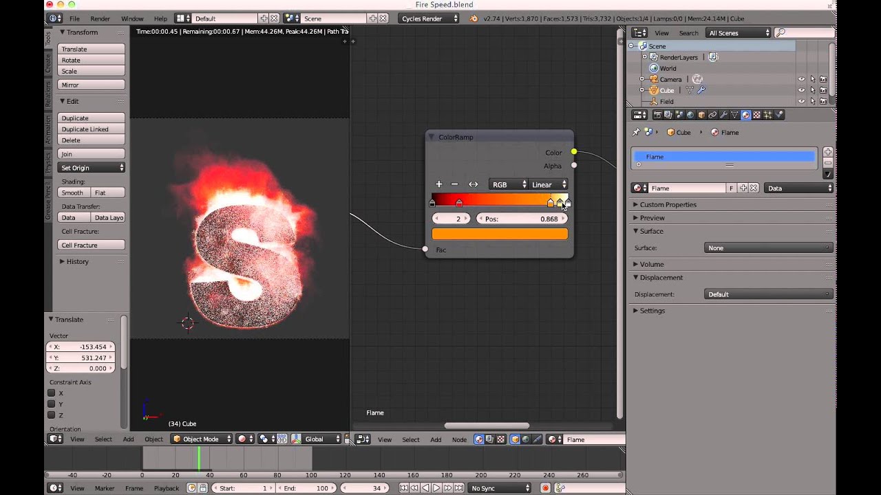 Blender 3d SPEED MODEL: Fonts on Fire - YouTube