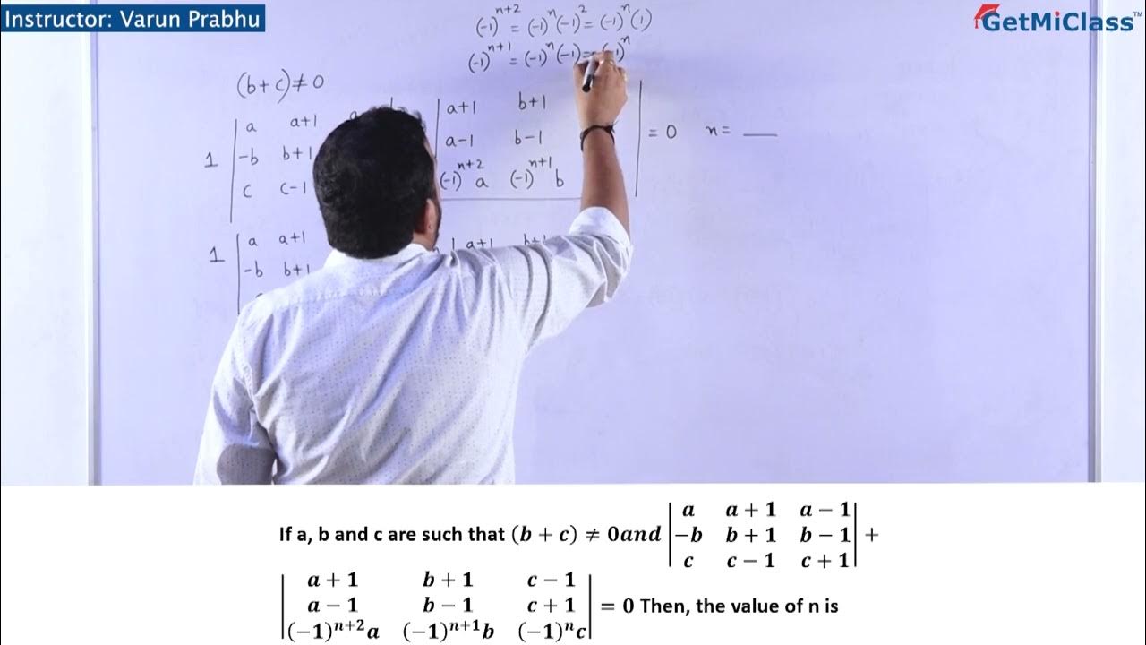 Math Problem Solved by Varun Prabhu JEE 12th Mathematics Determinants - YouTube