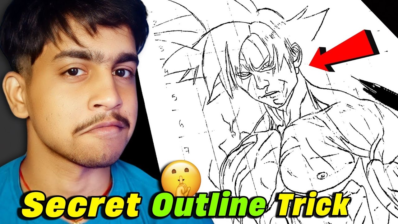 How to Draw Ultra Instinct Goku Outline | Secret Trick 🤫 For Beginners ...
