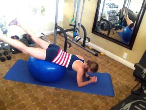 Stability Ball Reverse Hyperextension - YouTube