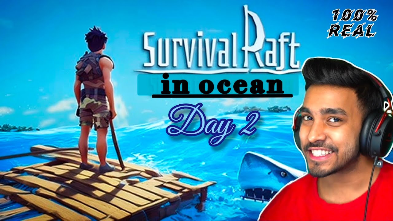 Day 2 on survival raft 🛶 in ocean 🌊 // oceanborn:raft survival game 🎮 ...