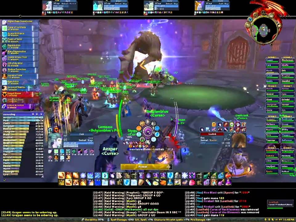 World of Warcraft Curse vs Loatheb Vanilla Naxxramas - YouTube