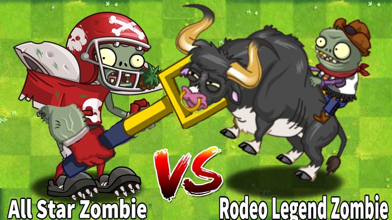 All Star Zombie VS Rodeo Legend Zombie - PvZ 2 Zombie Battlez - YouTube