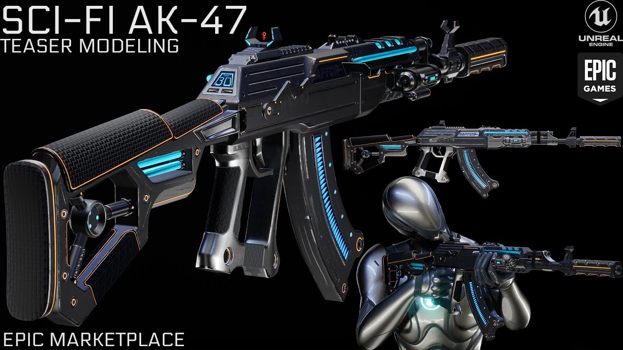 Teaser Super Fast Modeling Sci-Fi AK-47 | MODO | MESH FUSION - YouTube