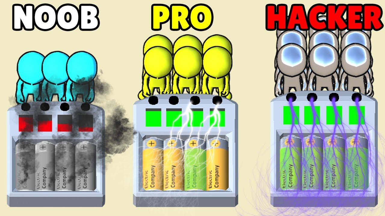 NOOB vs PRO vs HACKER in Human Electric Company - YouTube