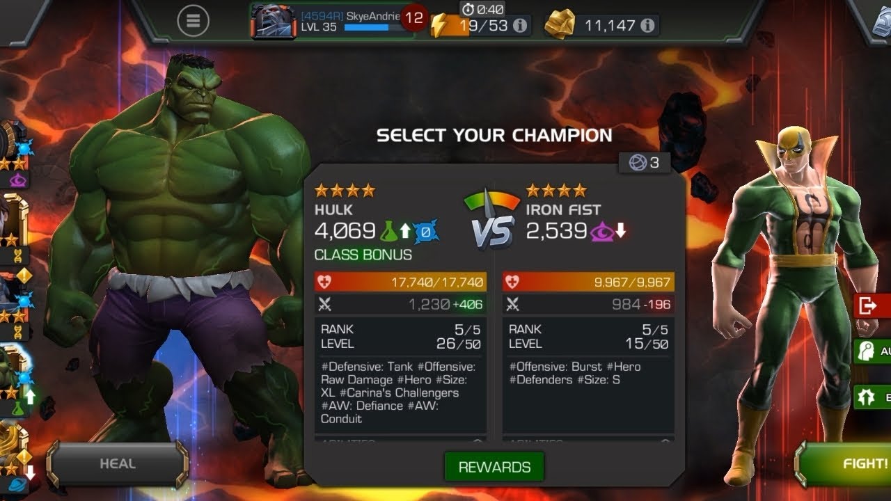 THE INCREDIBLE HULK versus THE IRON FIST | 1V1 FIGHT | MARVEL CONTEST ...