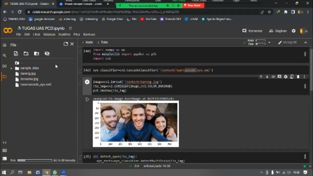 Deteksi Mata menggunakan google colabs python - UAS PCD - YouTube