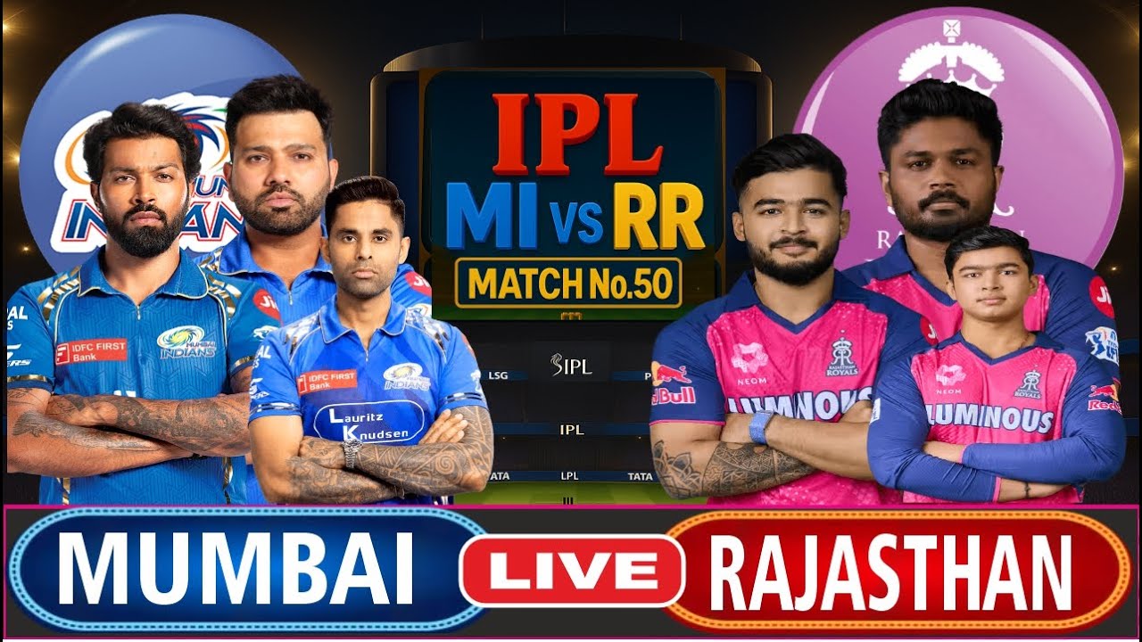🔴 Last 8 Over MI vs RR 1st innings live - YouTube