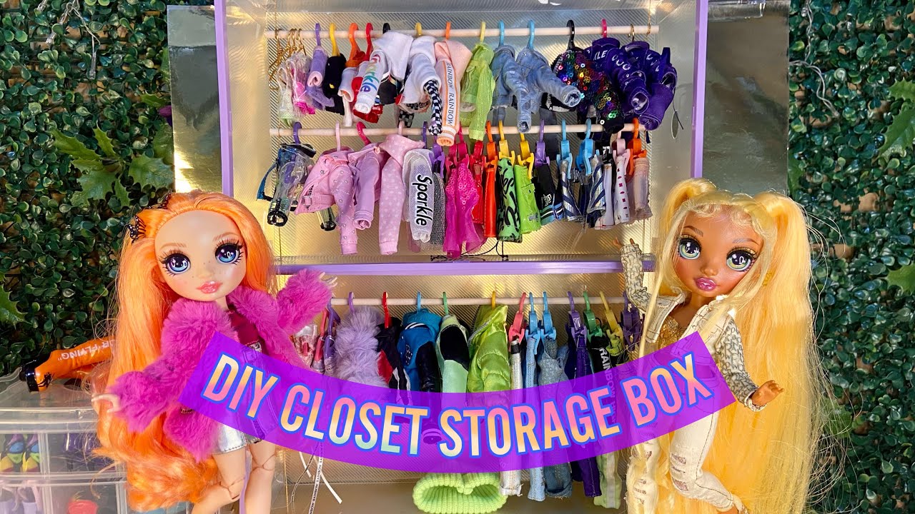 DIY Shoe box Closet for Doll clothes - YouTube