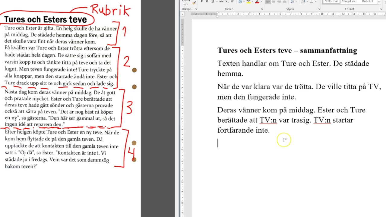 Sammanfatta en text - 3 - YouTube