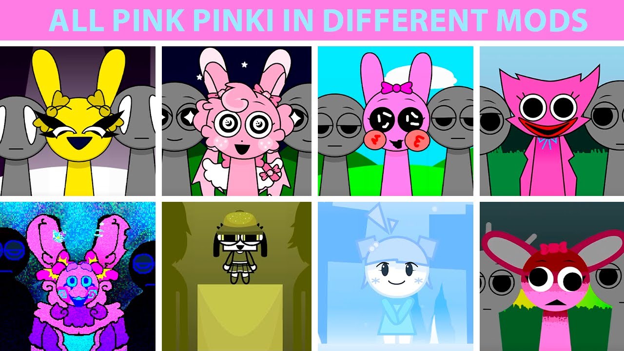Incredibox Sprunki ALL PINK PINKI in Different Mods - YouTube