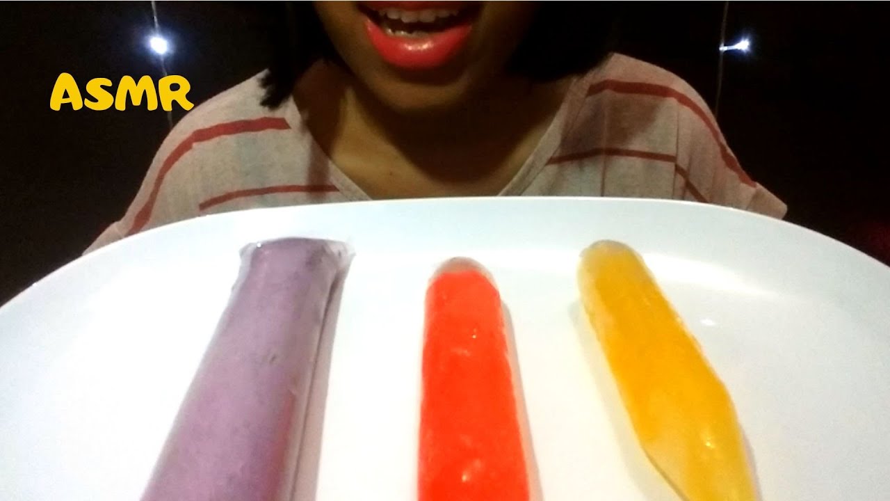 ASMR ICE STICKS MUKBANG (CRACKING & SLURPING SOUNDS + WHISPERING ...