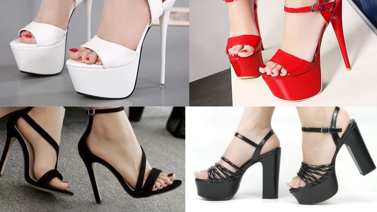 Gorgeous fashion notched block heel general leather platform party wear ...