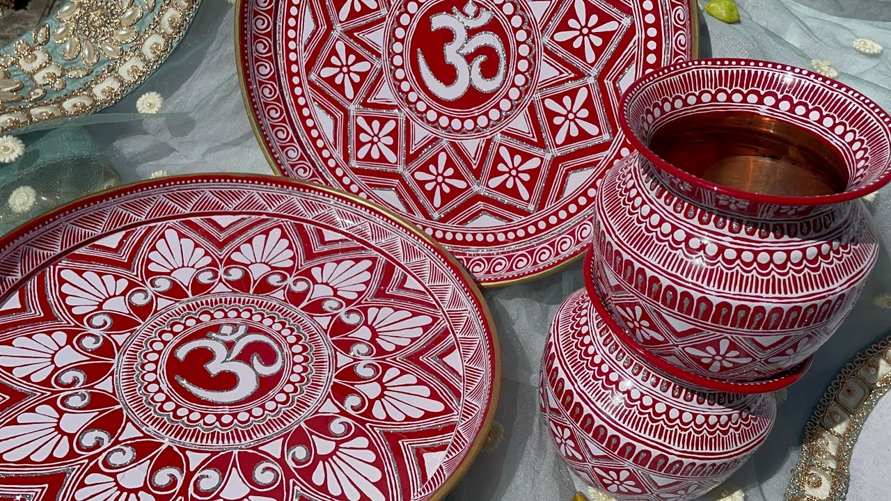Aipan pooja thal set for diwali - YouTube