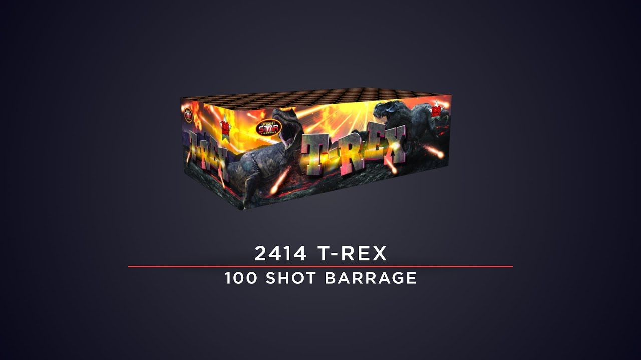 Bright Star Fireworks - 2414 T-Rex 100 Shot Barrage - YouTube