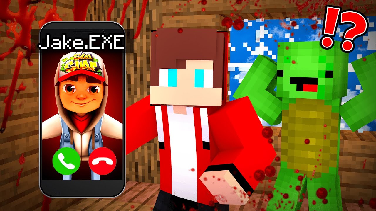 Why JAKE.EXE Called JJ and Mikey at Night - Maizen Minecraft - YouTube