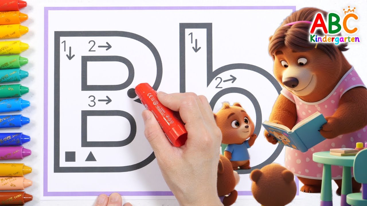 Baby Bear Learns the Letter B on His Way to Kindergarten | Storybook ...