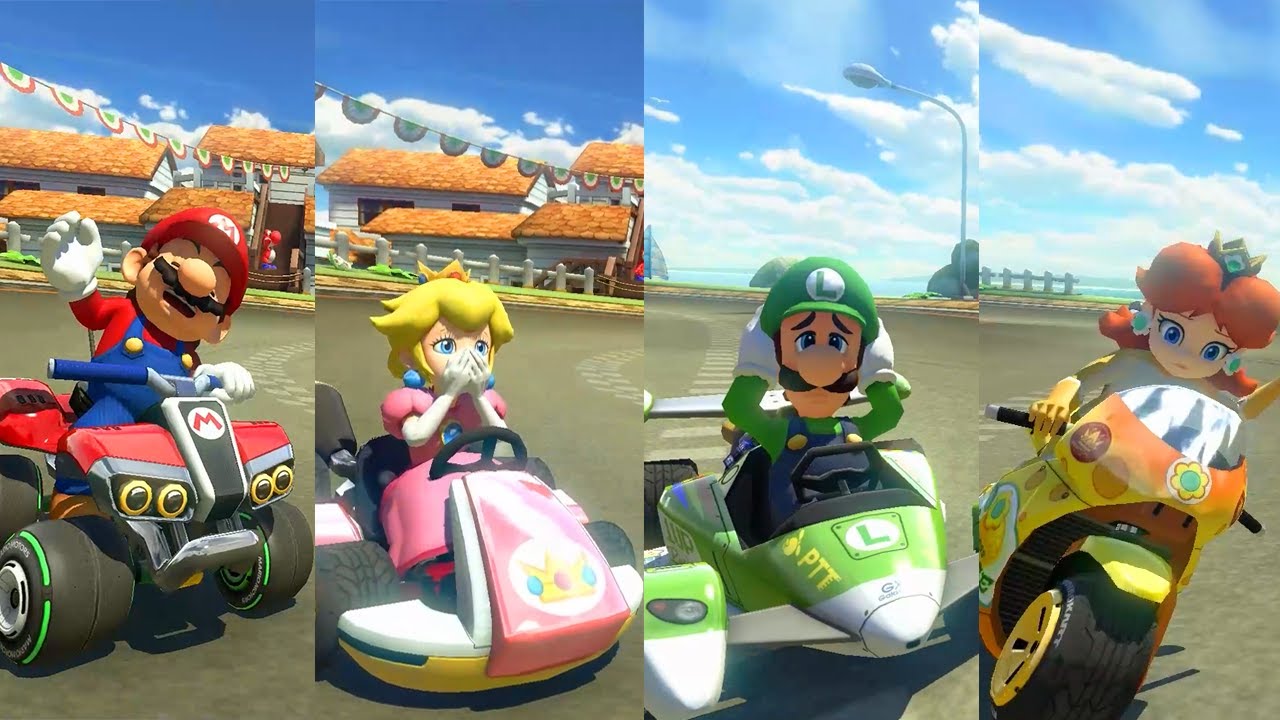 Mario Kart 8 Deluxe - All Characters Losing Animations - YouTube