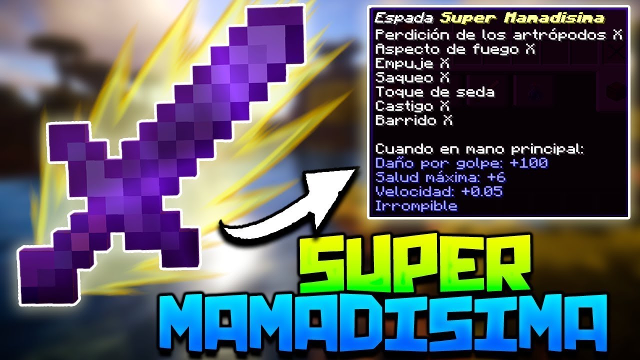 Como tener una espada mamadisima en minecraft - YouTube