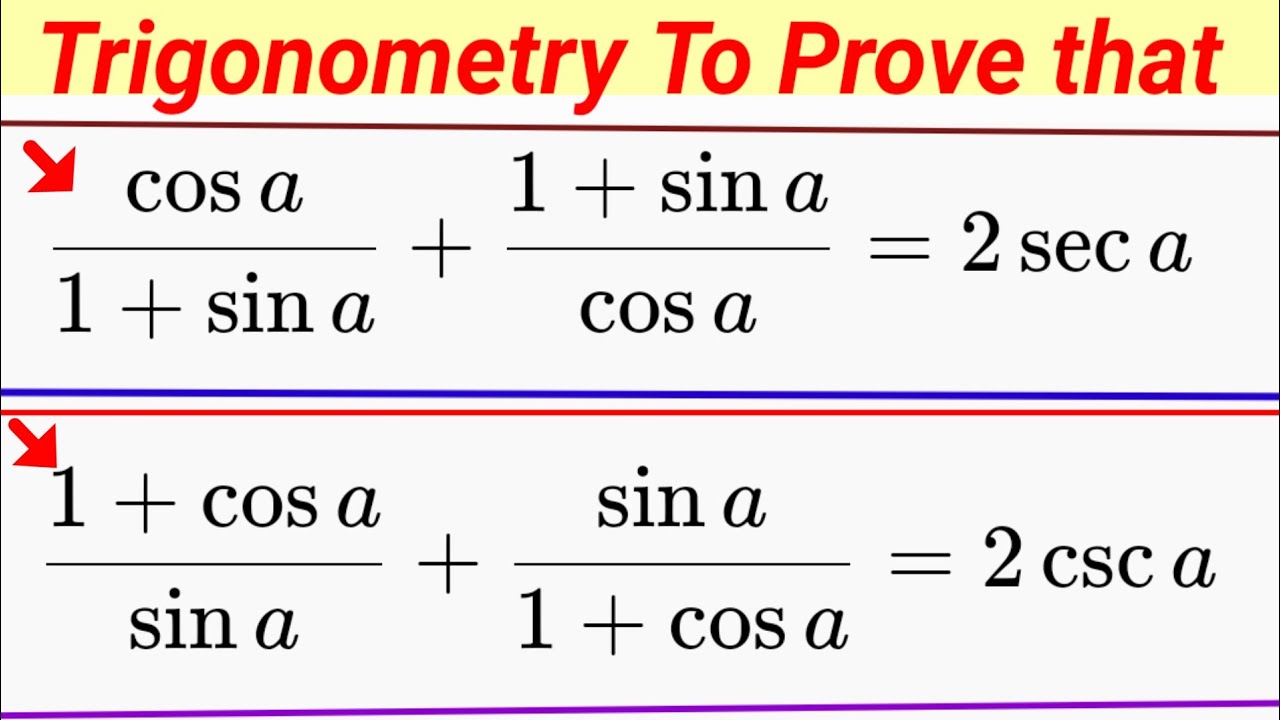 Trigonometry Prove that Questions | class 8 Chapter:- Trigonometry ...