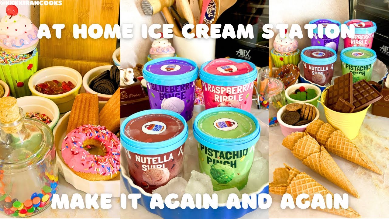 I MADE MY OWN COLOURFUL ICE CREAM STATION AT HOME!! 😋🍦 - YouTube