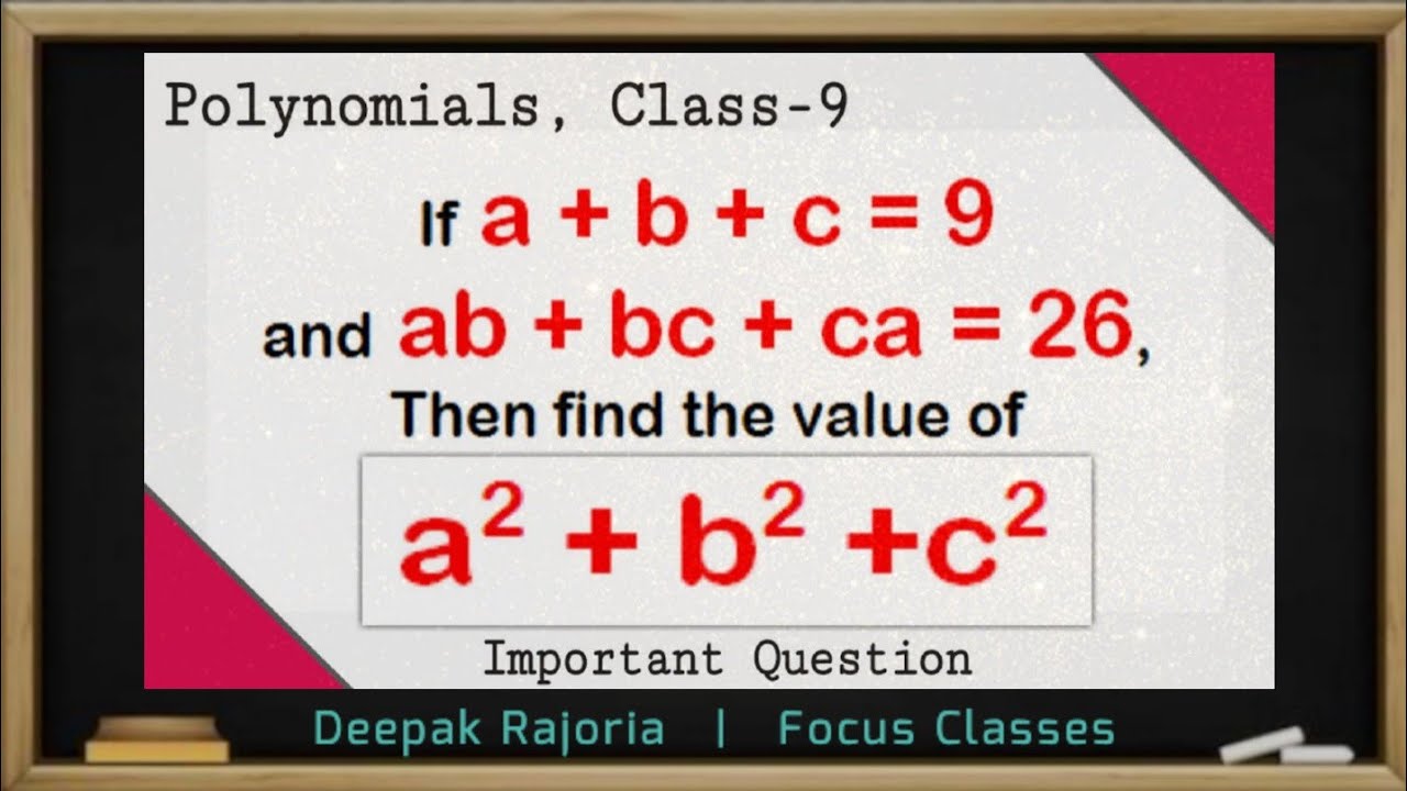If A B C 9 And Ab Bc Ca 26 Then Find A2 B2 C2 If A B C 9 And Ab Bc Ca 26 Then Find A2 B2 C2