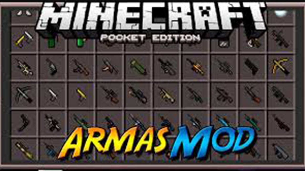 MOD de ARMA no MINECRAFT PE - Mod Desnoguns - [Download] - YouTube