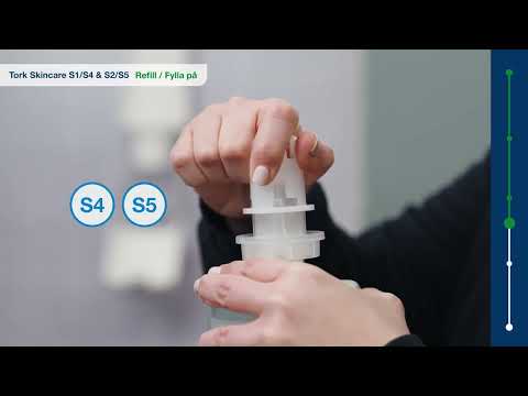 Enkel laddning och påfyllning av Tork Skincare Dispenser S4 & S5 - Steg för Steg Guide
