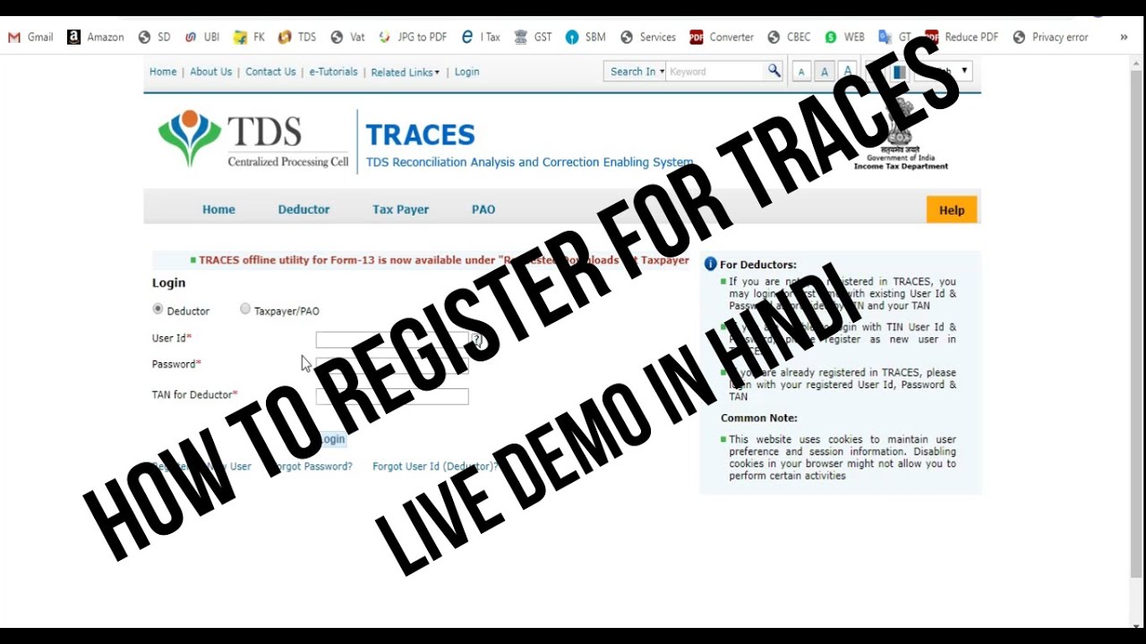 How To Get Registration In TRACES As Deductor In Hindi How To Register how-to-get-registration-in-traces-as-deductor-in-hindi-how-to-register