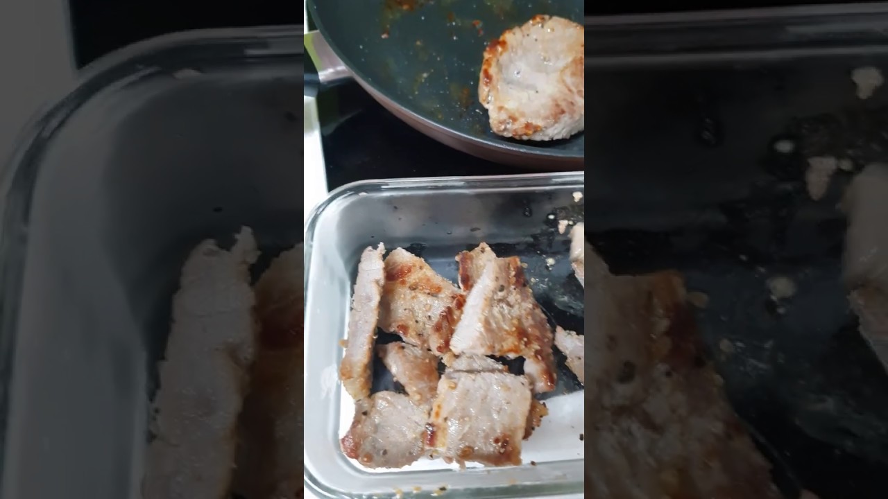 노브랜드 스테이크용 돼지목심 먹방 pork mukbang | Emart Nobrand pork steak - YouTube