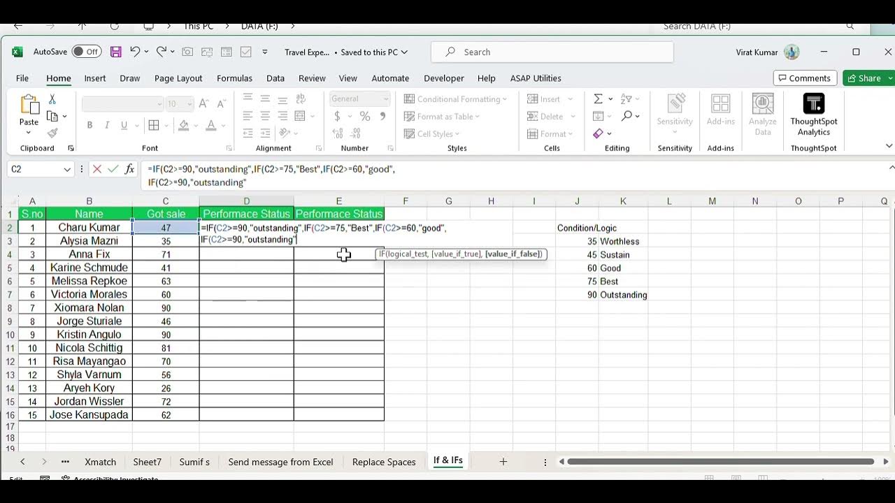Part-154: Conquer Excel: IF vs. IFS Function (Which Should You Use?) - YouTube