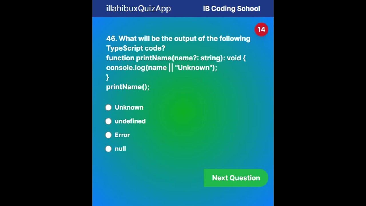 Daily TypeScript MCQs 46 #typescript #governorsindhinitiative - YouTube