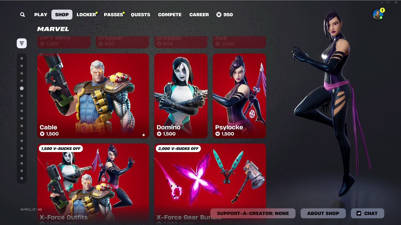 Fortnite X-23 / X-FORCE OUTFITS - YouTube