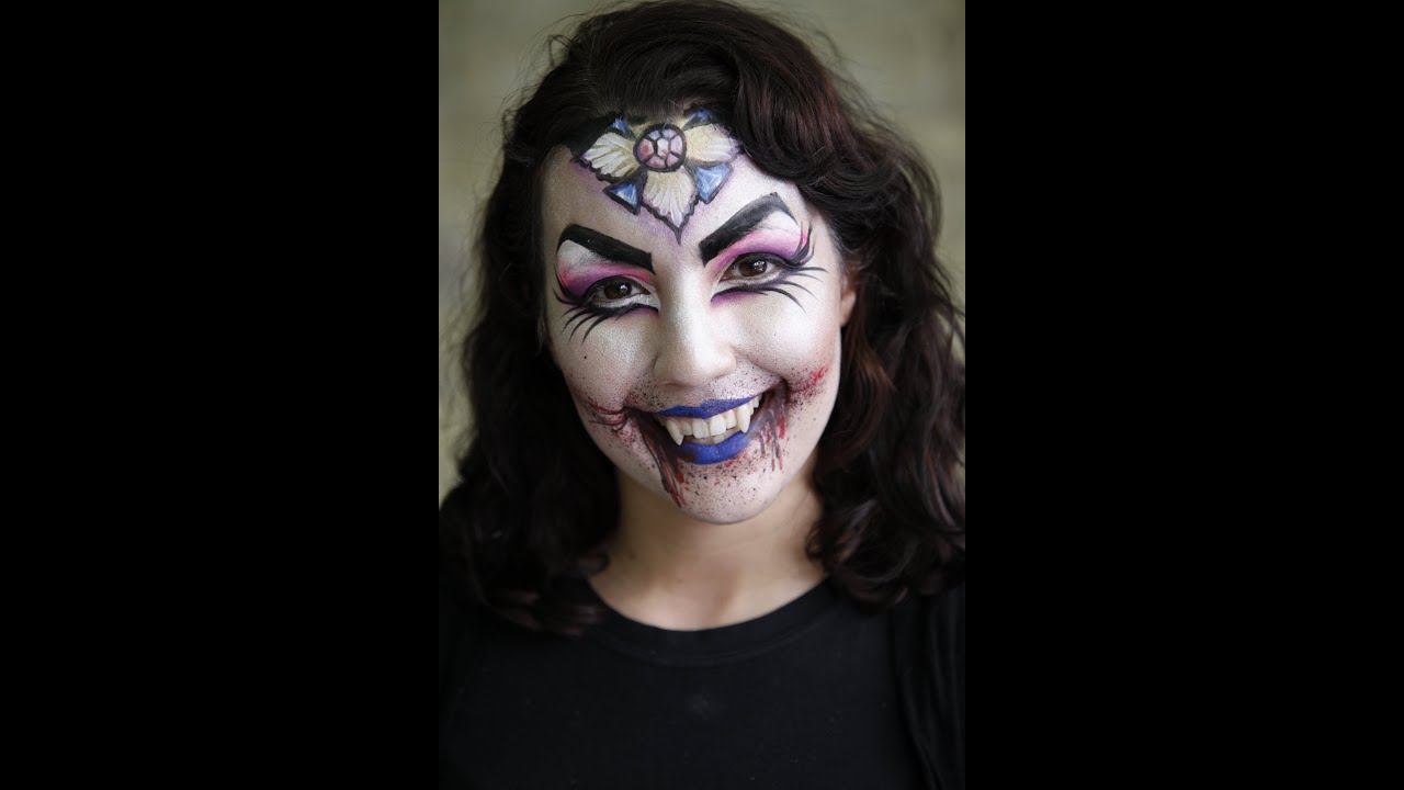 How to Create a Vampire Facepaint Design - FacePaint.com - YouTube
