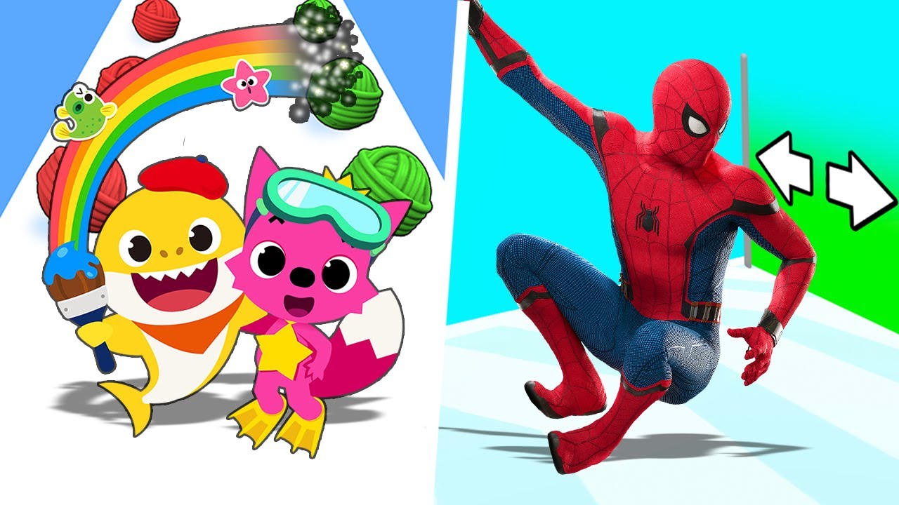 Baby Shark Run vs Spider-Man Run - 2⭐Max Level Gameplay Walkthrough ...