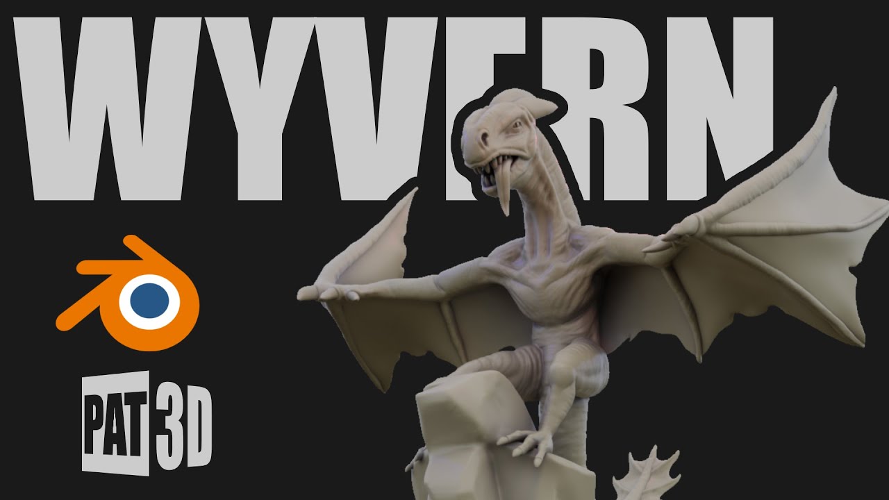 Wyvern - Blender Creature Sculpt - YouTube