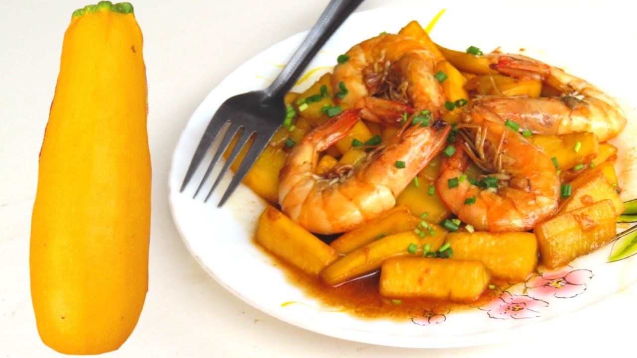 Yummy Traditional Cooking Fried Shrimp with Long Melon Recipe ...