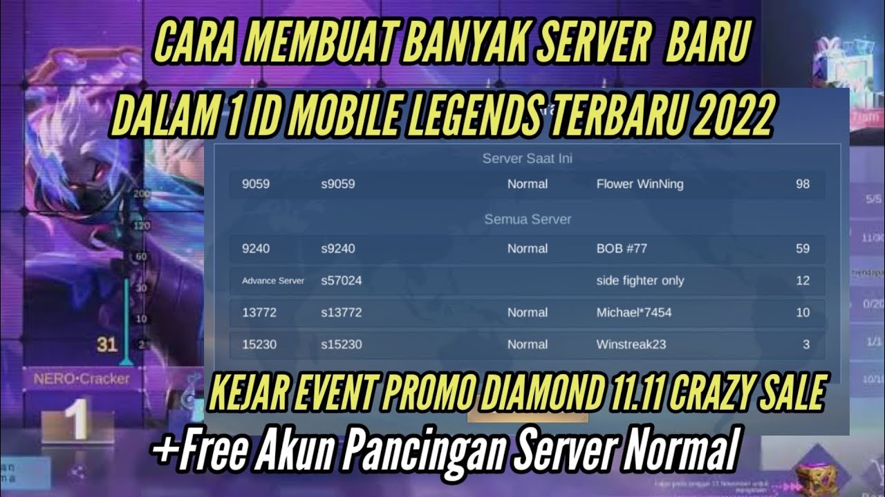 CARA MENAMBAH BANYAK SERVER BOT DALAM ID MOBILE LEGEND TERBARU 2022 ...