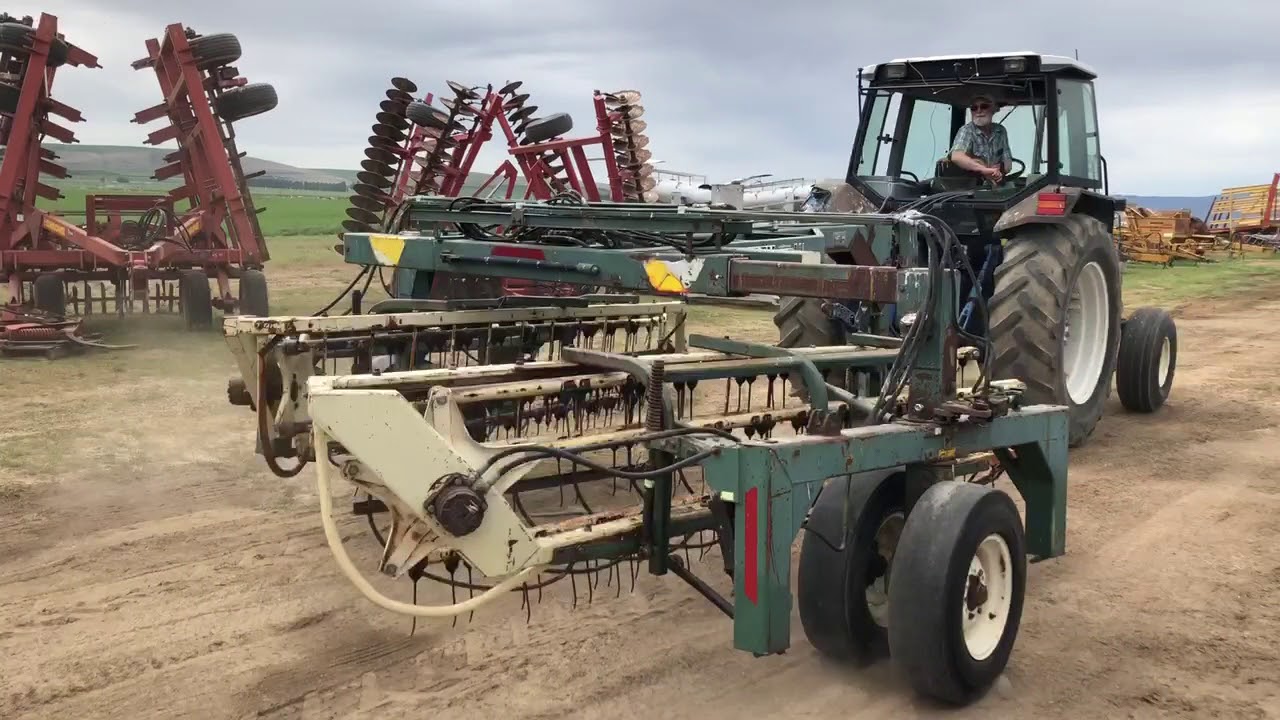 Lot 174A Ford 7740 Tractor & 183C Allen 8827 Hay Rake - YouTube