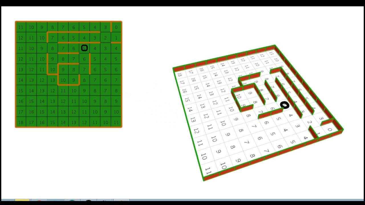 MazeSolving with Modified Flood Fill algorithm 3 - YouTube