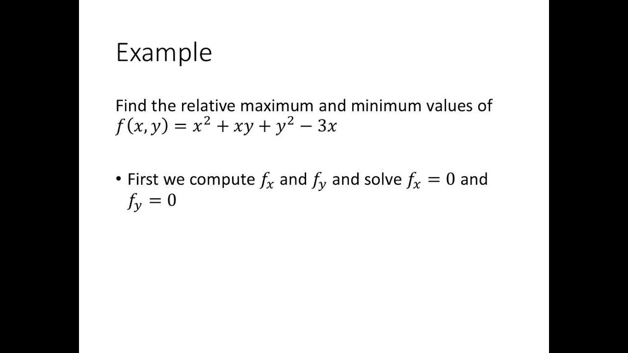 Calculus: Maximum-Minimum Problems With Two Variables - YouTube