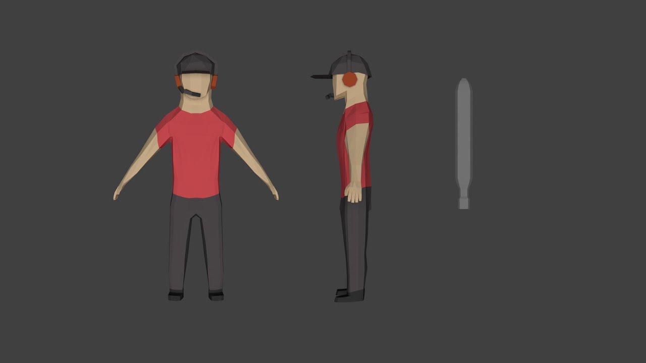 SpeedArt | TF2 Scout (Low Poly) [Blender 2.74] - YouTube