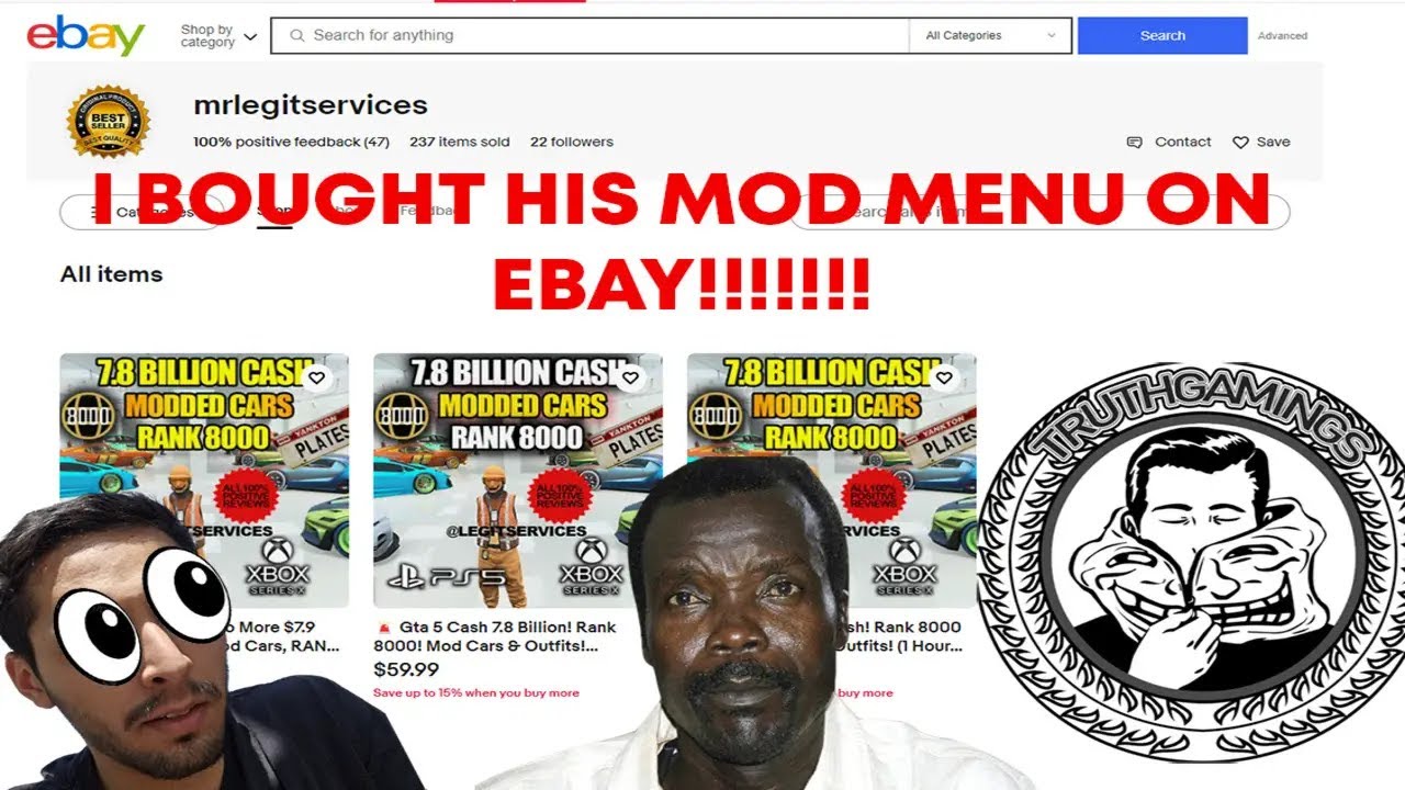 Assclown Jon bought a modded gta account from Truthgamings - YouTube